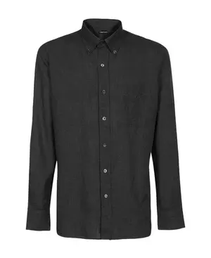 TOM FORD Lapel Long-sleeved Shirt - Black