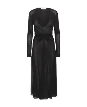 ROTATE BY BIRGER CHRISTENSEN Long-sleeved V-neck Midi Dress