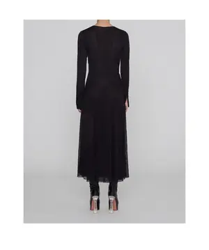 ROTATE BY BIRGER CHRISTENSEN Long-sleeved V-neck Midi Dress