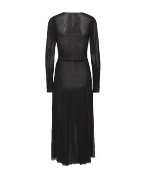 ROTATE BY BIRGER CHRISTENSEN Long-sleeved V-neck Midi Dress