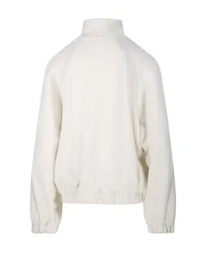 Max Mara Frine High-neck Zipped Sweatshirt - White