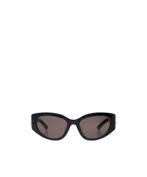 Balenciaga Bossy Oval Sunglasses - Black