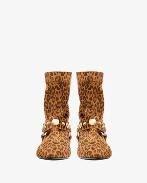 Isabel Marant Étoile Stania Leopard Print Boots - Brown