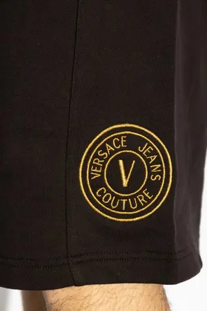 Versace Logo Embroidered Drawstring Shorts