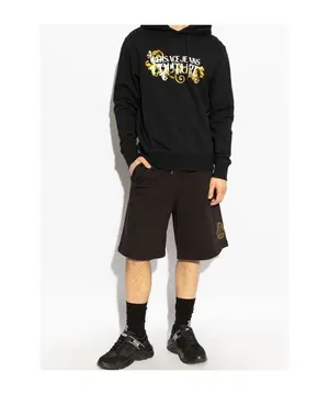 Versace Logo Embroidered Drawstring Shorts
