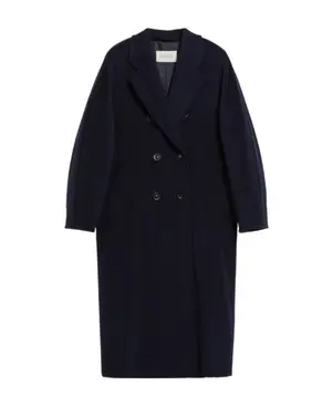 Max Mara Max Mara Madame Double-Breasted Belted Coat Dark Blue