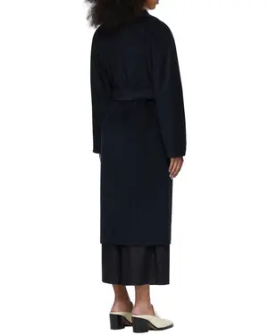 Max Mara Madame Double-breasted Belted Coat - Dark Blue