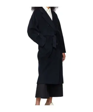 Max Mara Madame Double-breasted Belted Coat - Dark Blue