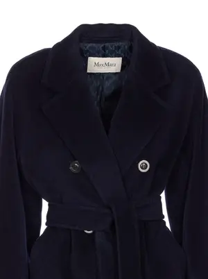 Max Mara Madame Double-breasted Belted Coat - Dark Blue