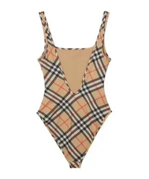 Burberry Checked One-piece Swimsuit - Sand-colored