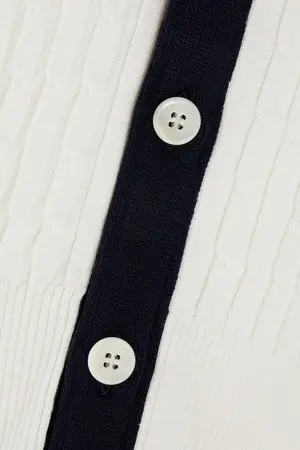 Thom Browne 4-bar V-neck Cardigan - White