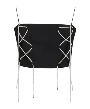 Giuseppe Di Morabito Tassel Detail Cropped Vest - Black