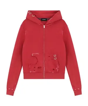 We11Done Pierced Zip-up Hoodie