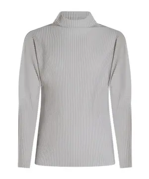 Issey Miyake Homme Plissé High Neck Pleated Top