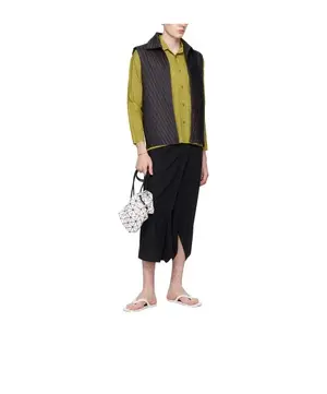 Issey Miyake Geometric Drawstring Bucket Bag - White