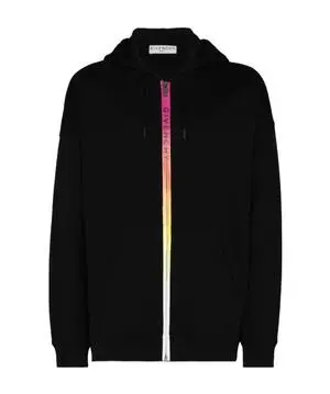 Givenchy Zip-up Logo Trim Hoodie