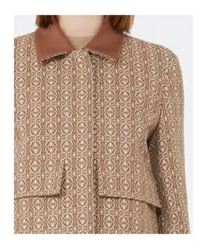 Max Mara Logo-jacquard Jacket - Camel