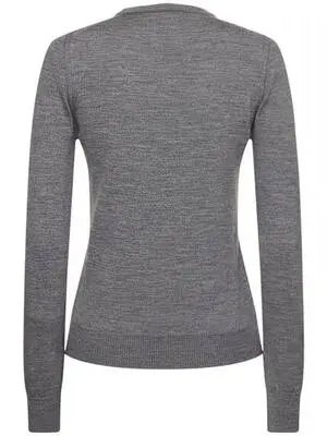 Coperni Knitted Crew Neck Sweater With Clasp Detailing