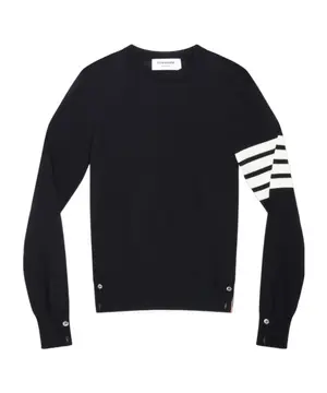 Thom Browne 4-bar Ribbed Crewneck Jumper - Navy