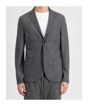 Harris Wharf London Blazer Vitale Barberis Houndstooth - Medium Gray