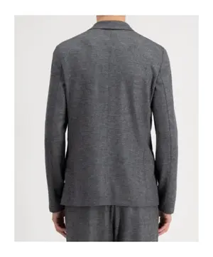 Harris Wharf London Blazer Vitale Barberis Houndstooth - Medium Gray