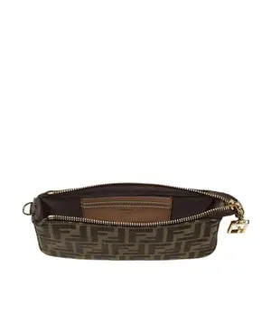 Fendi Jacquard Ff Monogram Shoulder Bag - Brown