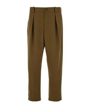 A.p.c. Regular Fit Pleat Detailed Trousers - Brown