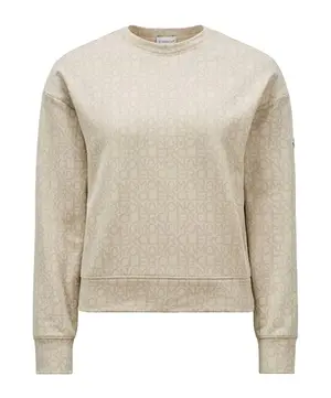 Moncler Crewneck Sweatshirt With All-over Logo Print