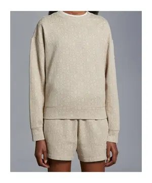 Moncler Crewneck Sweatshirt With All-over Logo Print