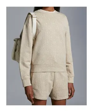 Moncler Crewneck Sweatshirt With All-over Logo Print