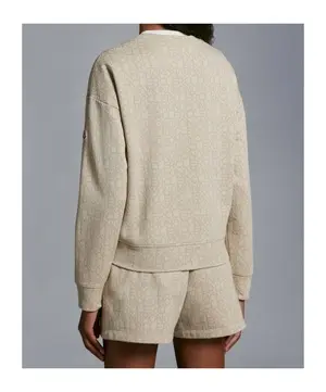 Moncler Crewneck Sweatshirt With All-over Logo Print