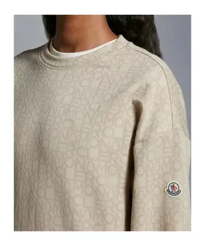 Moncler Crewneck Sweatshirt With All-over Logo Print