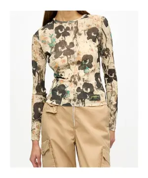GANNI Twill Cargo Trousers - Nude