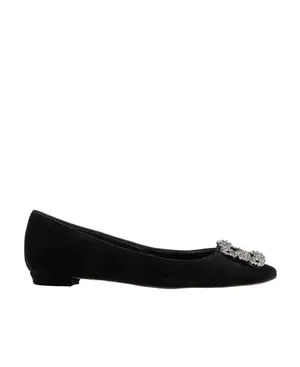 Manolo Blahnik Logo Flats - Black
