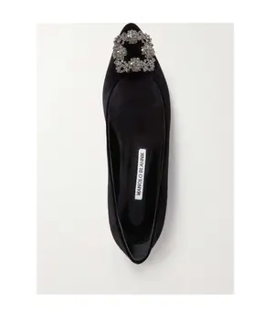 Manolo Blahnik Logo Flats - Black