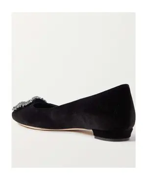 Manolo Blahnik Logo Flats - Black