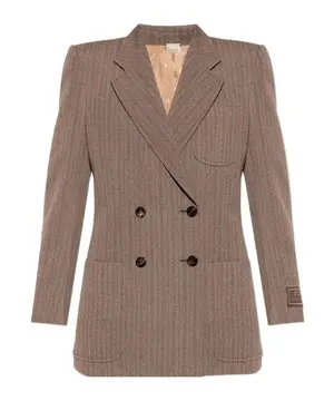 Gucci Double Breasted Herringbone Blazer