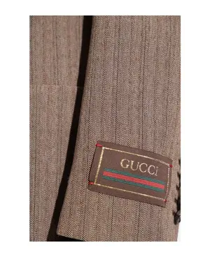 Gucci Double Breasted Herringbone Blazer