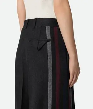 Bottega Veneta High Waist Wide Leg Pants With Side Stripes