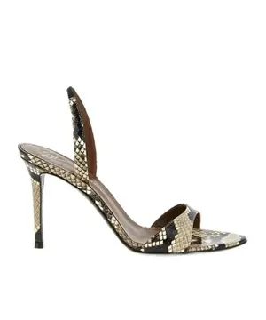 GIUSEPPE ZANOTTI 110mm Snakeskin-print High Heel Sandals - Gray