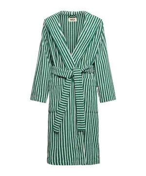 TEKLA Striped Bathrobe - Green