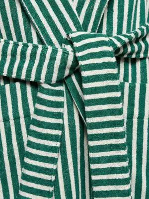 TEKLA Striped Bathrobe - Green
