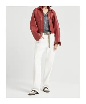 Brunello Cucinelli Metallic Openwork V-neck Jumper