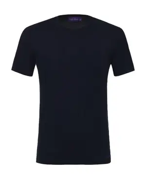 Ralph Lauren Purple Label Logo Embroidered Crewneck T-shirt - Black