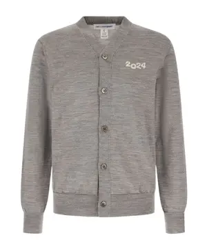 Comme Des Garçons Long-sleeved Cardigan With Embroidery