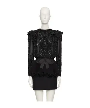 Valentino Garavani Long Sleeve Embellished Dress