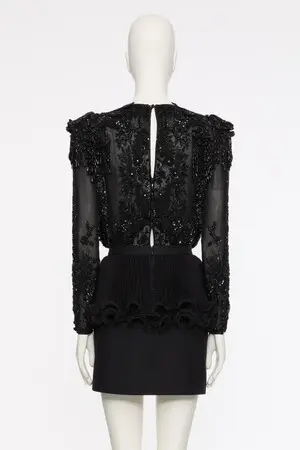 Valentino Garavani Long Sleeve Embellished Dress