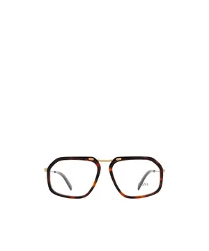 Zegna Geometric Frame Eyeglasses - Red Havana