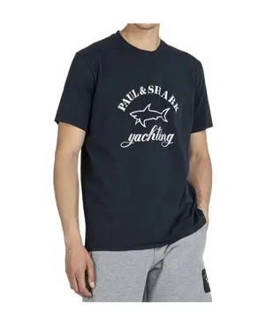 Paul & Shark Navy Blue Round Collar Short-sleeved T-shirt