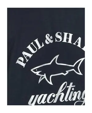 Paul & Shark Navy Blue Round Collar Short-sleeved T-shirt